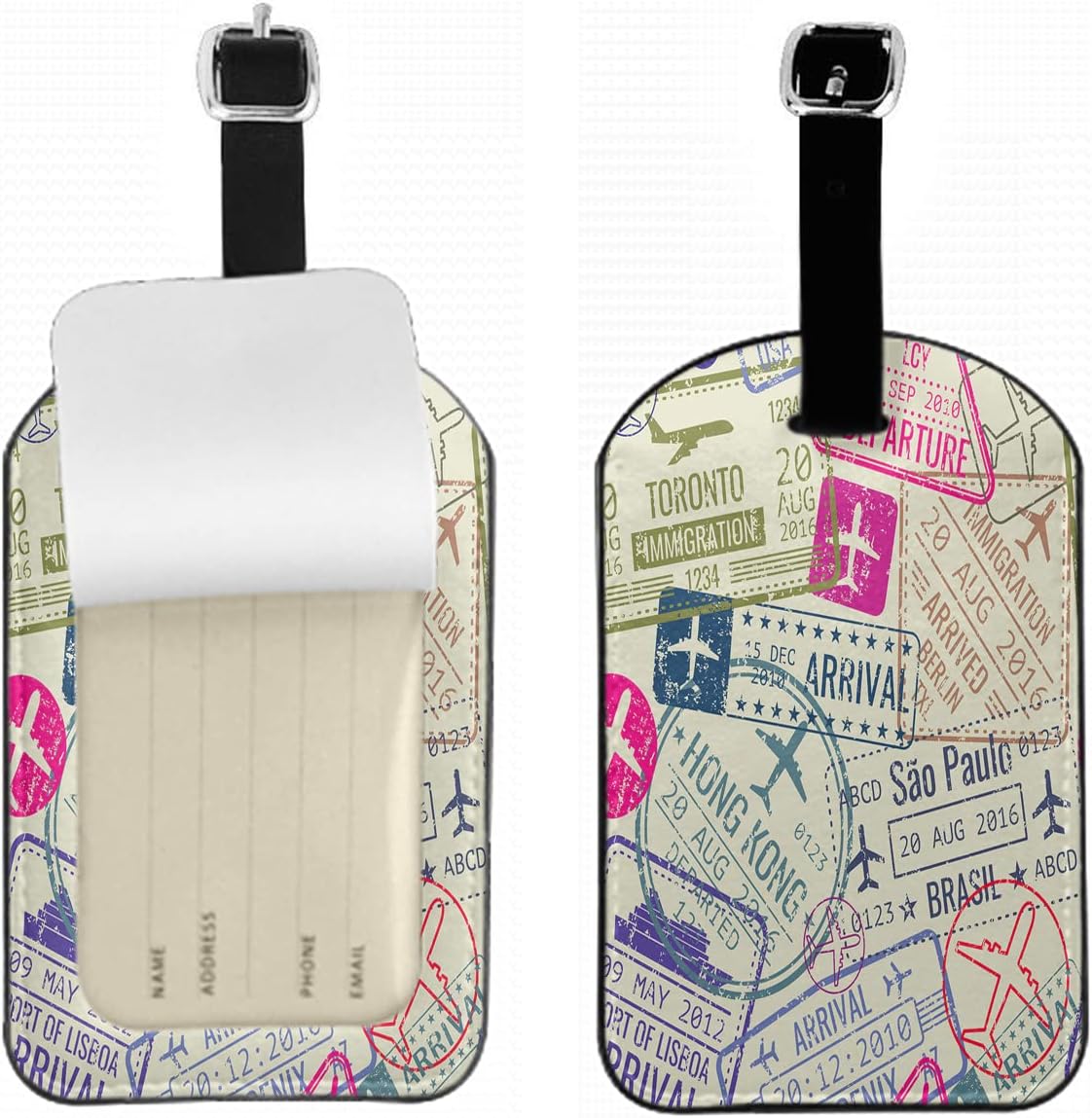 Amazon.com: Zoczos Passports Suitcase Identify Labels Stamps Tourist ...