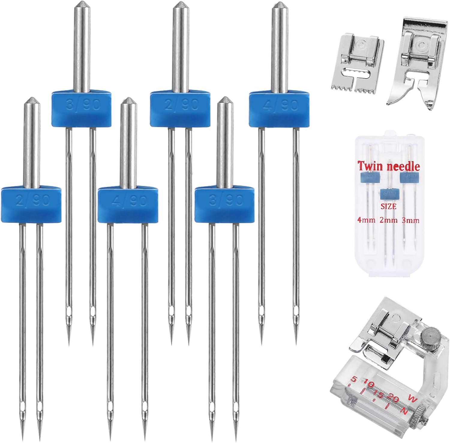 Amazon.com: 9pack Twin Needles for Sewing Machine, Double Twin Needles ...