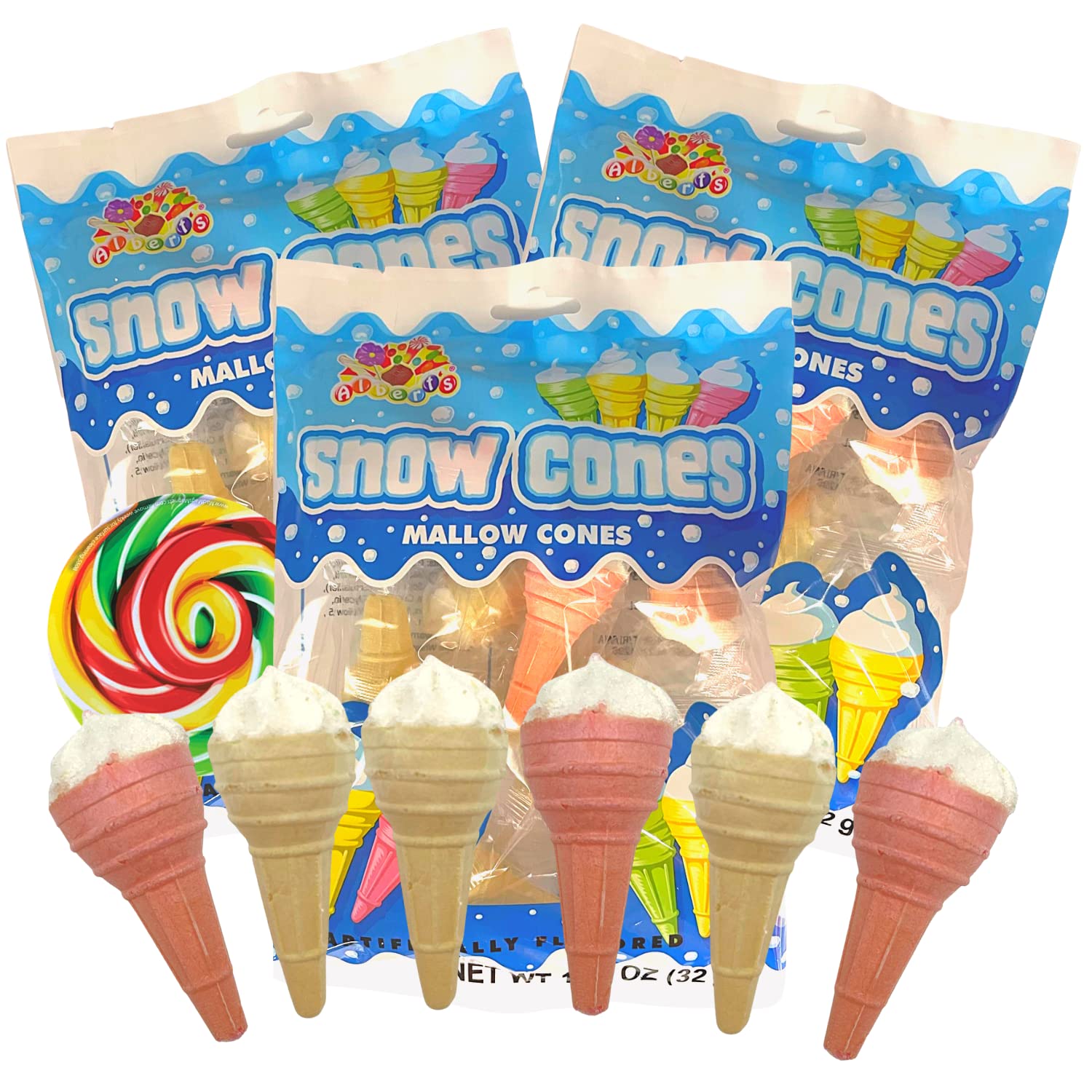 Amazon.com : Sweetzo - Mallow Cones Marshmallow Candy, Fluffy ...
