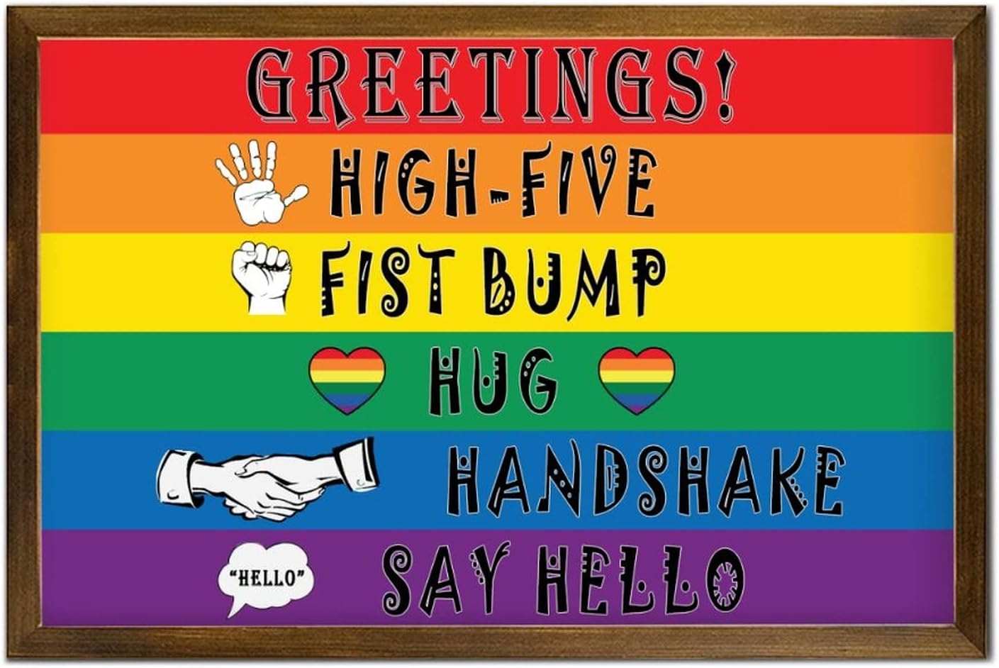 Amazon.com: JuneLucky Greetings High-Five Fist Bump Handshake Say Hello ...