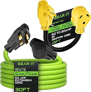 Amazon.com: GearIT 50A RV Extension Cord (30ft) &50A to 30A TT-30R ...