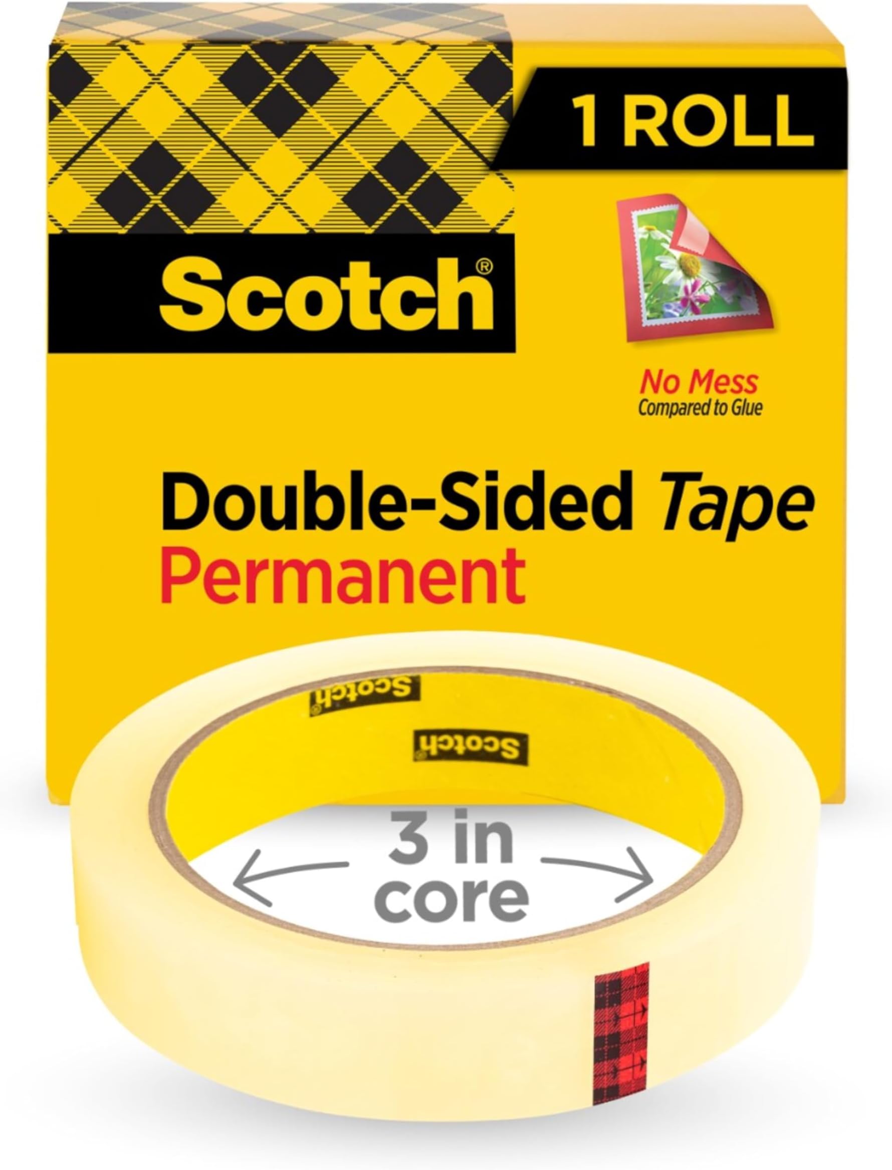 Scotch Double Sided Tape in Box 3/4 x 1299 in (19mm x 33m), 1 roll/box ...
