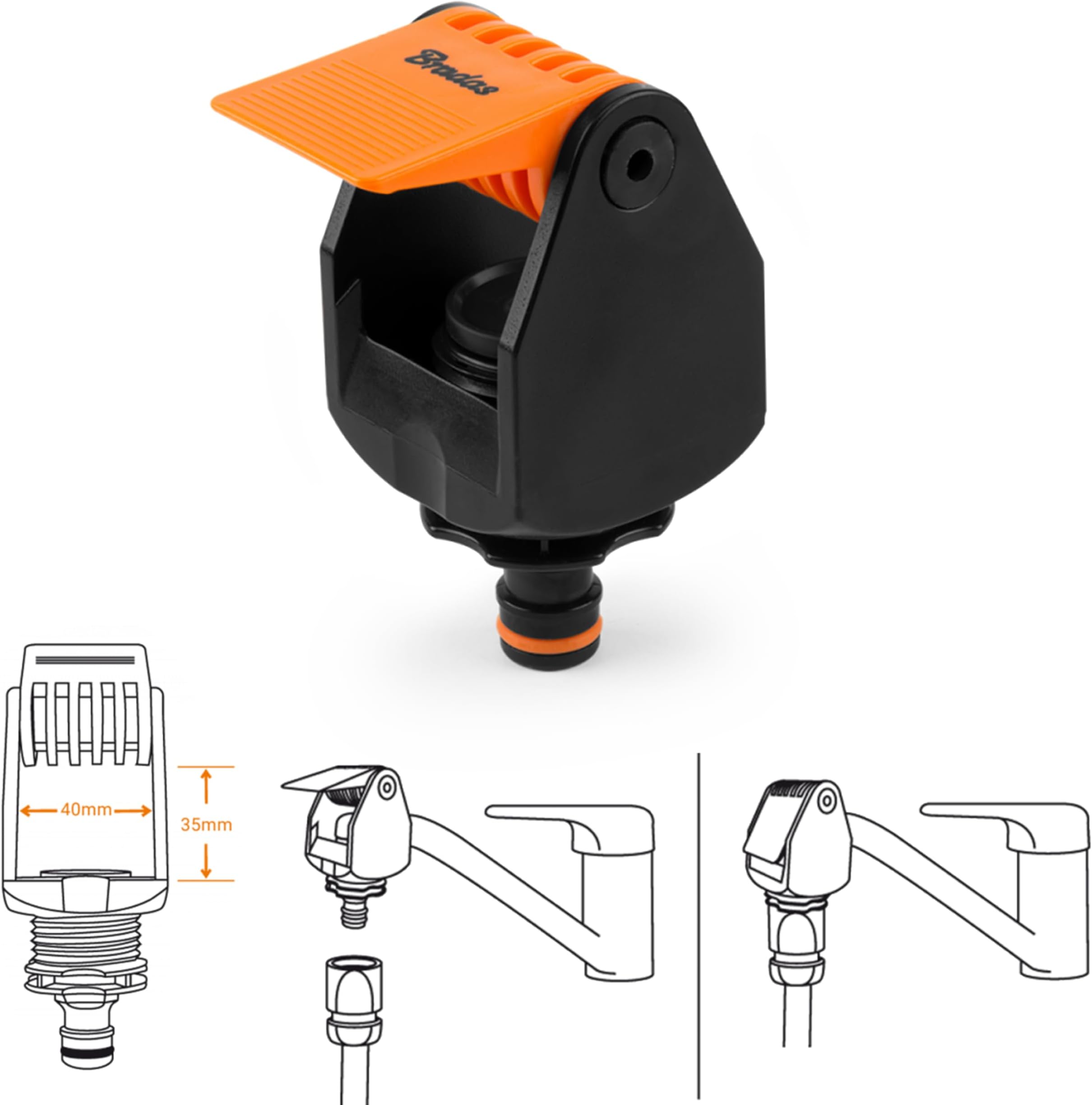 Cost Wise Extra wide kitchen tap connector/adaptor for mixer or single ...
