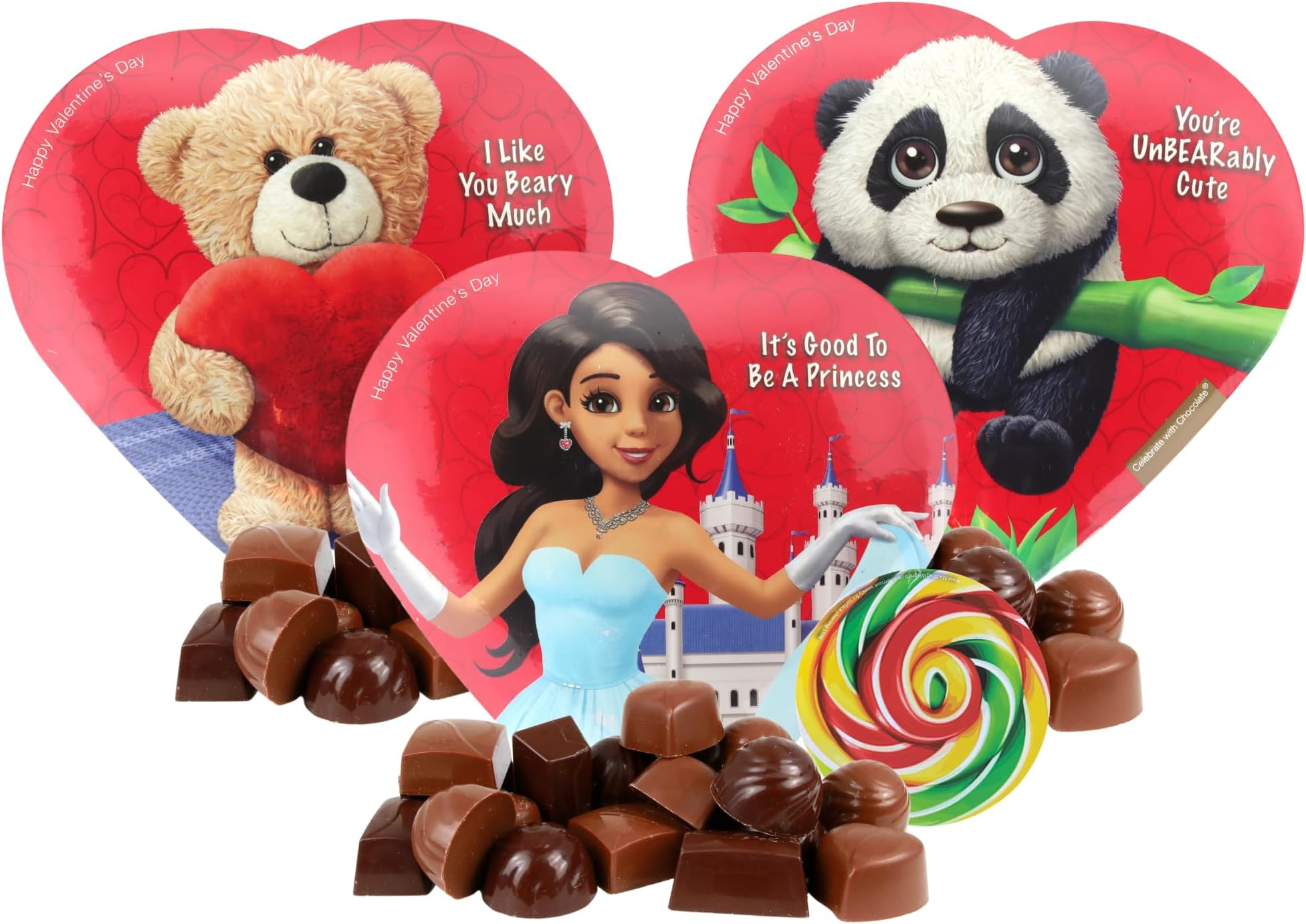Amazon.com : Valentines Day Chocolate Heart Box for Girls, Assorted ...