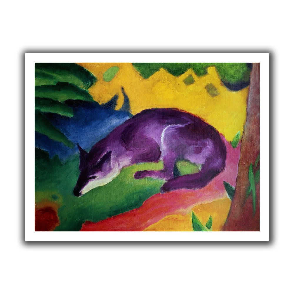 ArtWall Franz Marc 'Blue Fox' Unwrapped Flat Canvas Artwork, 28 by 36 ...