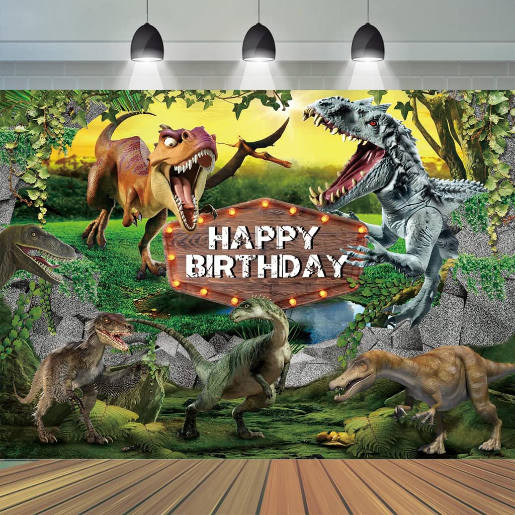 Buy Drihanco 7x5ft Dinosaur Theme Backdrop for Wild One Dinosaur ...