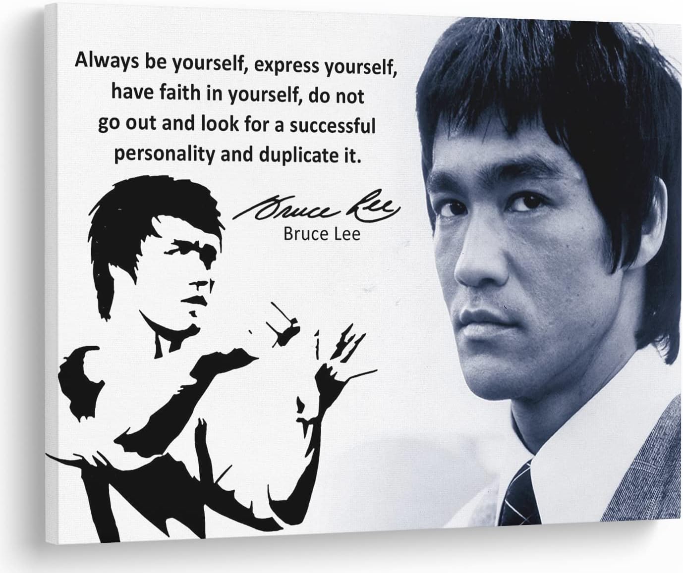 Amazon.com: Poster for Bruce Lee Prints Canvas Wall Art Framed Sports ...