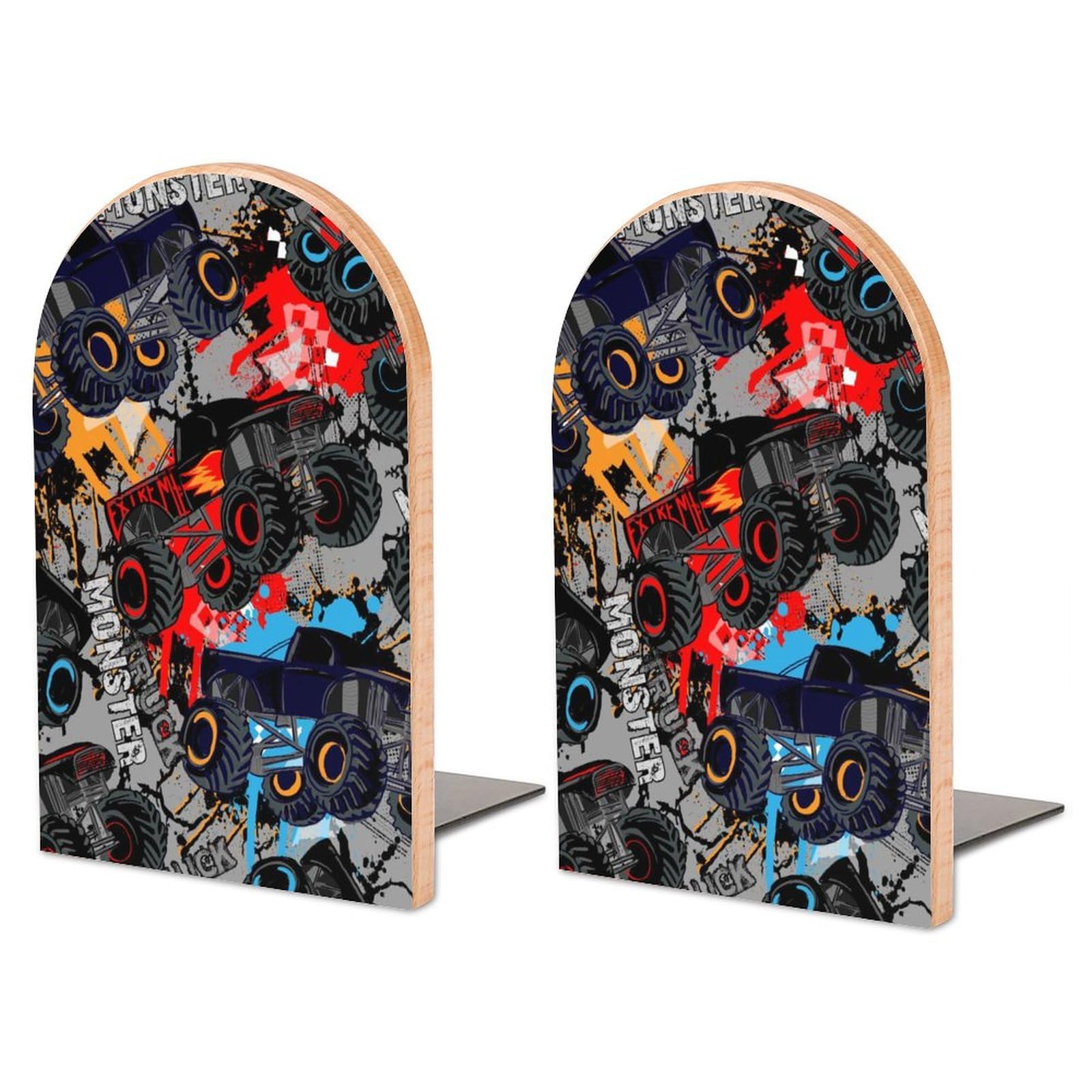 Amazon.com: Monster Truck Car Bookend for Shelves Book End to Hold ...