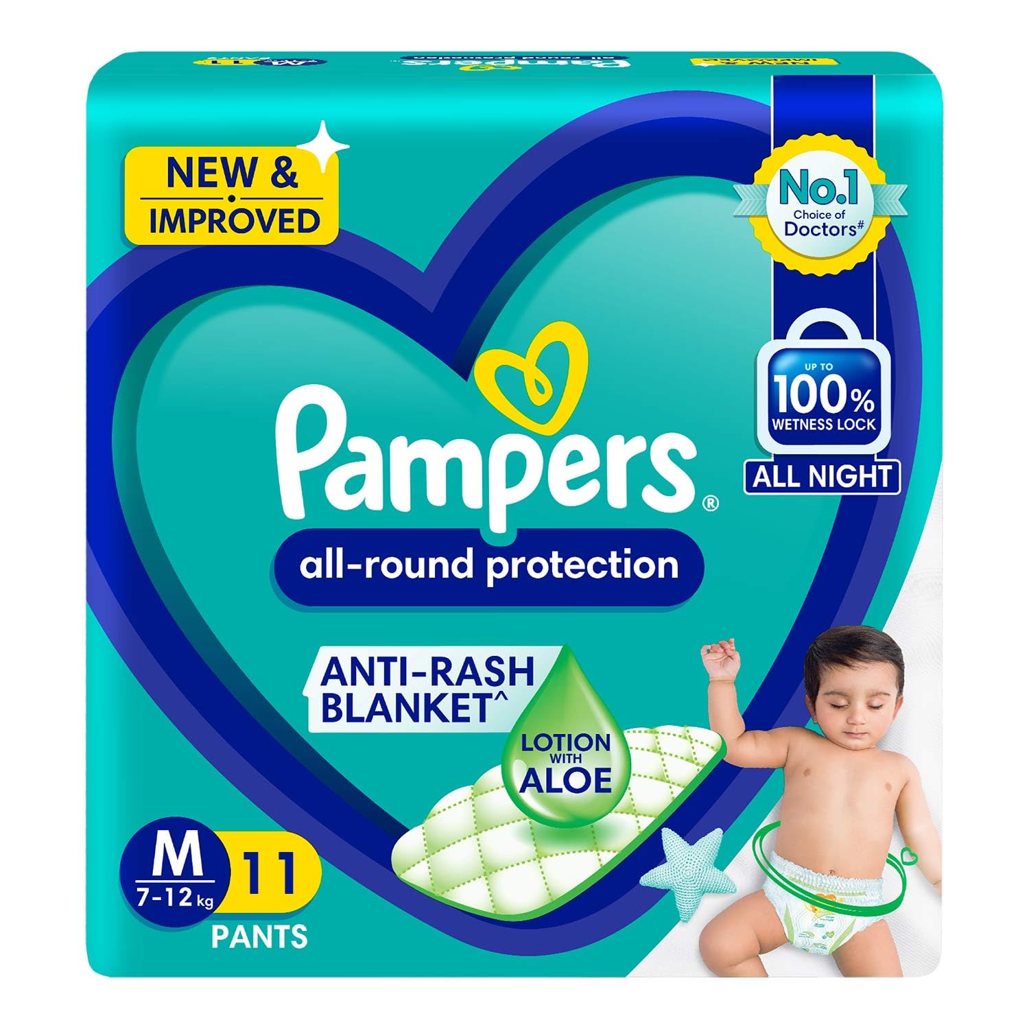 Buy Pampers All Round Protection Pant Style Baby Diapers, Medium (M ...