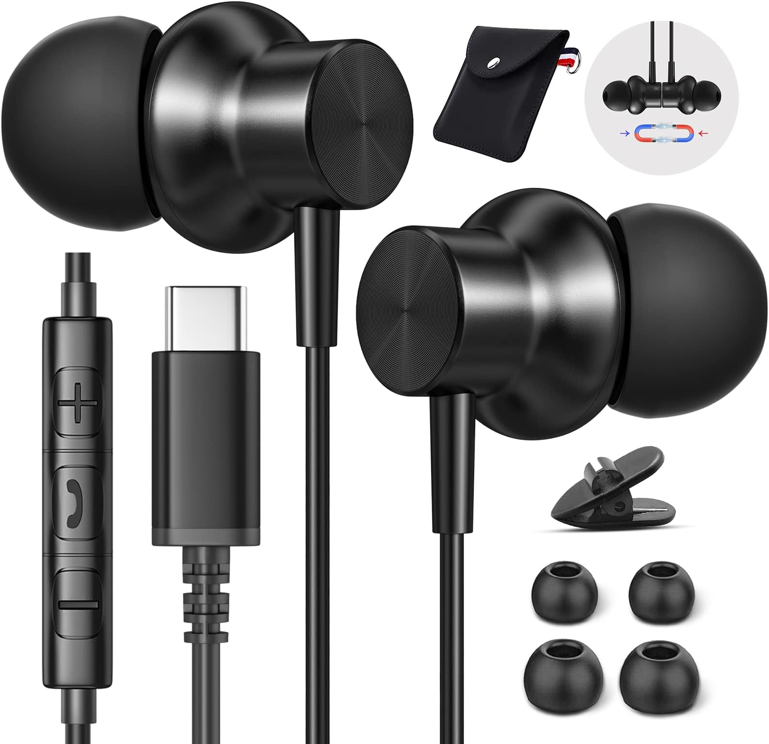 Cuffie USB C per iPhone 15 Pro Max Samsung Galaxy A34 A54 A53 A33 S24 ...