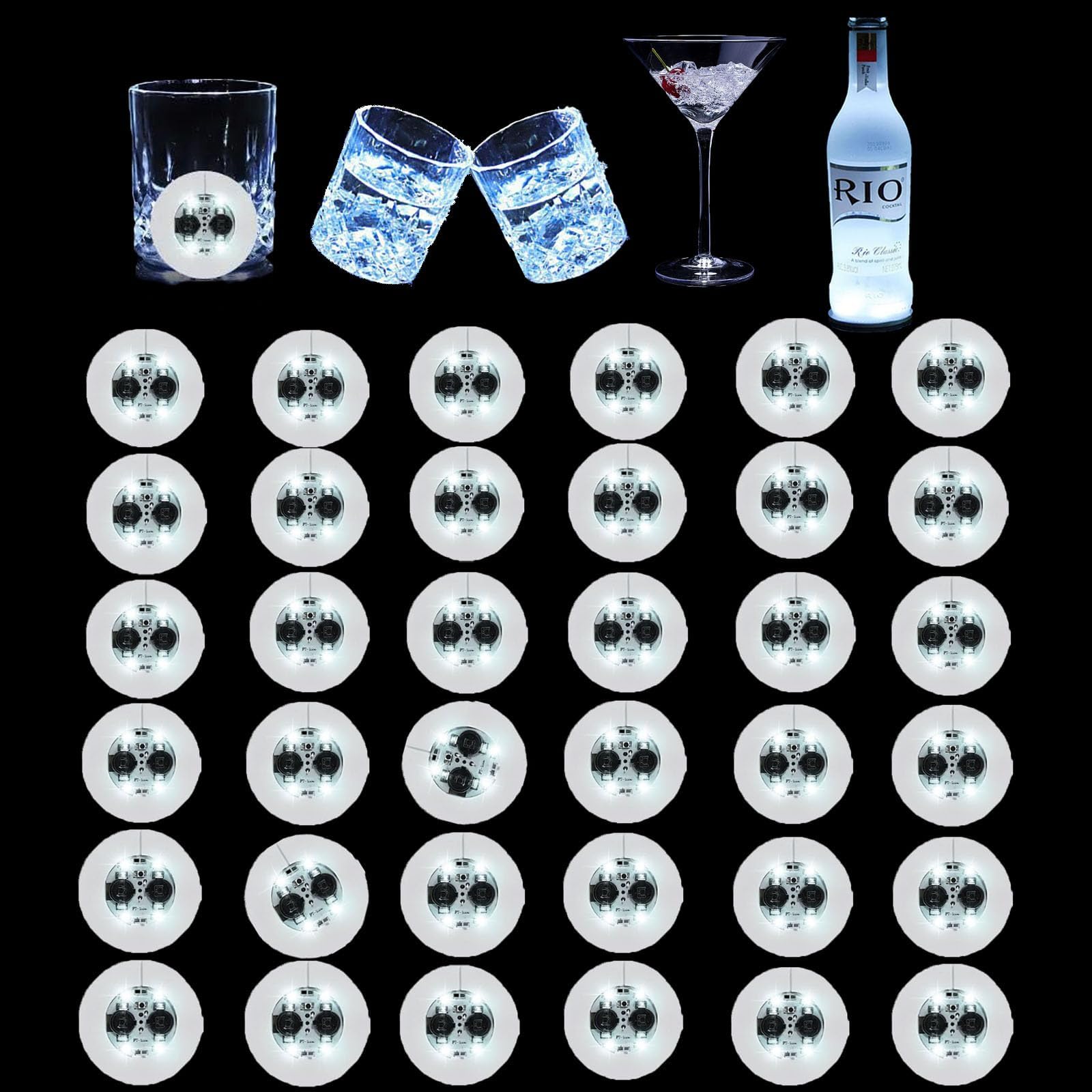 Amazon.com: Neliky 20pcs LED Coaster, Light Up Coasters, LED Bottle ...