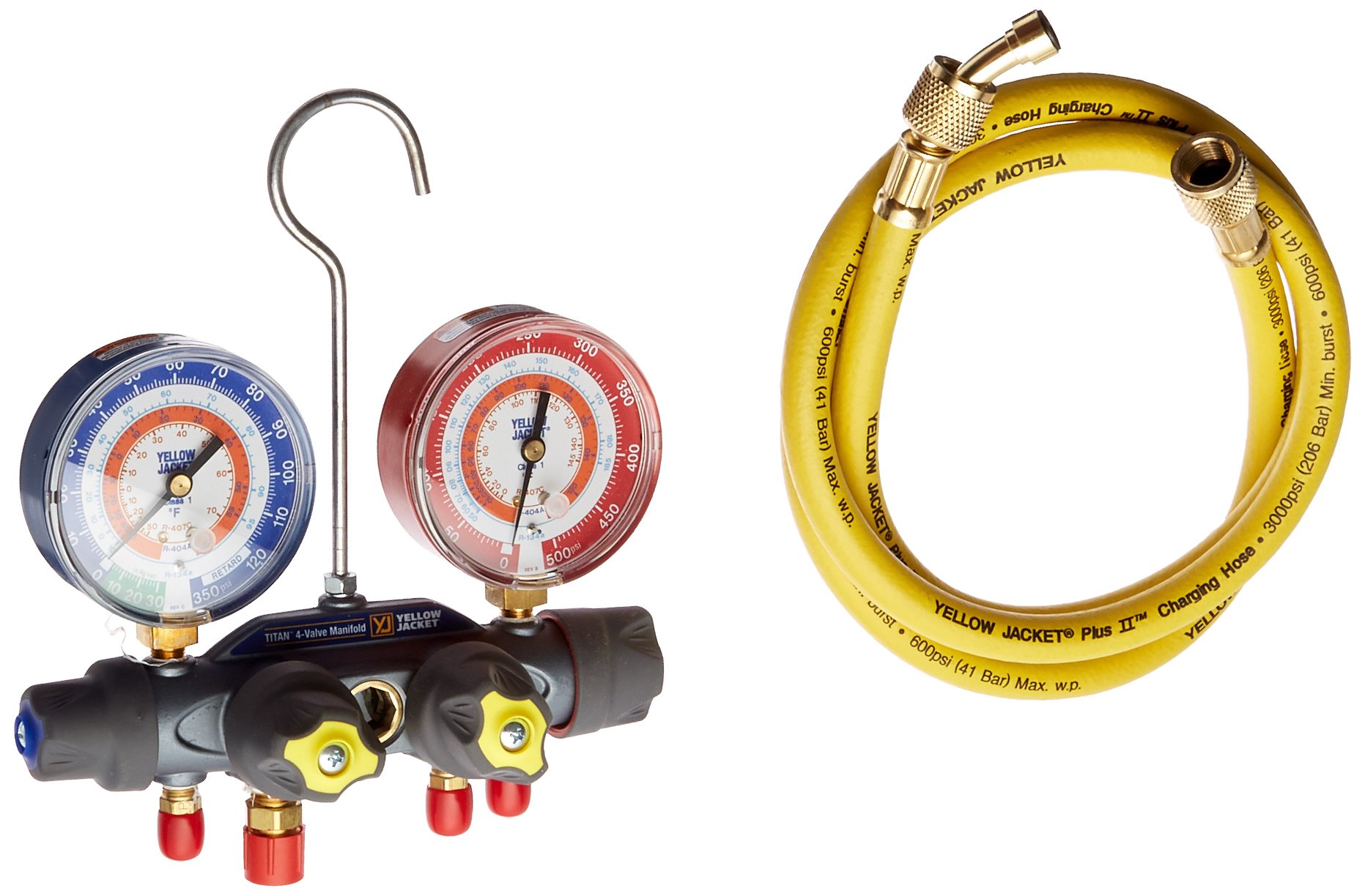 4 Valve Manifold Tool Yellow Jacket 49963 Titan 4 Valve Test & Charging ...