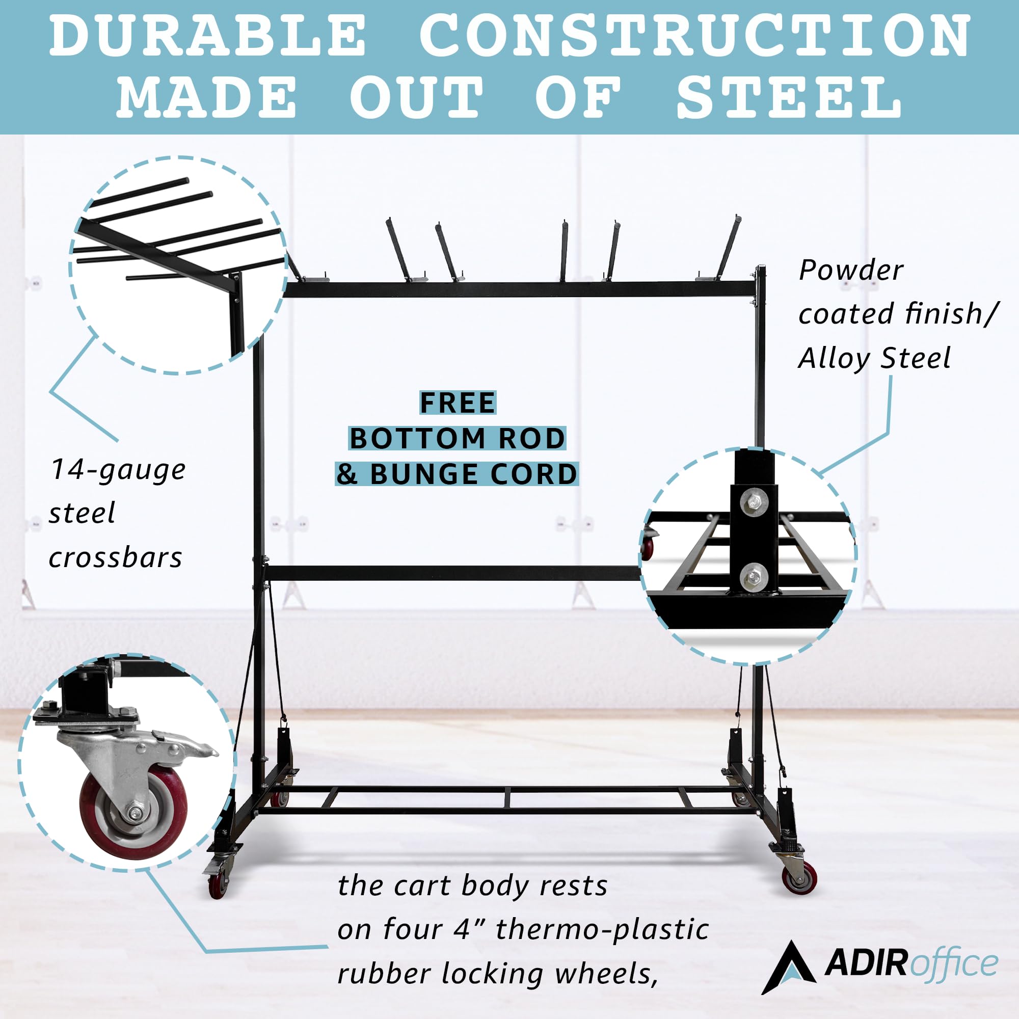 Snapklik.com : AdirOffice Combo Cart For Chairs & Tables - Foldable ...