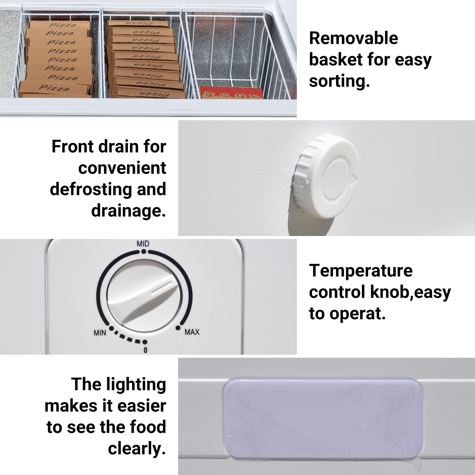 Chest Freezer 10.5 Cu.Ft, Deep Freezer, Freestanding Top Door Freezer ...
