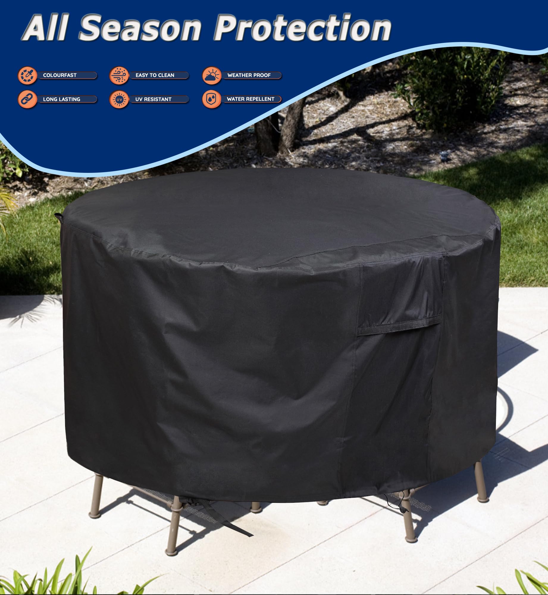 Round Patio Table Covers Walmart Round , 100% Waterproof Outdoor Table ...