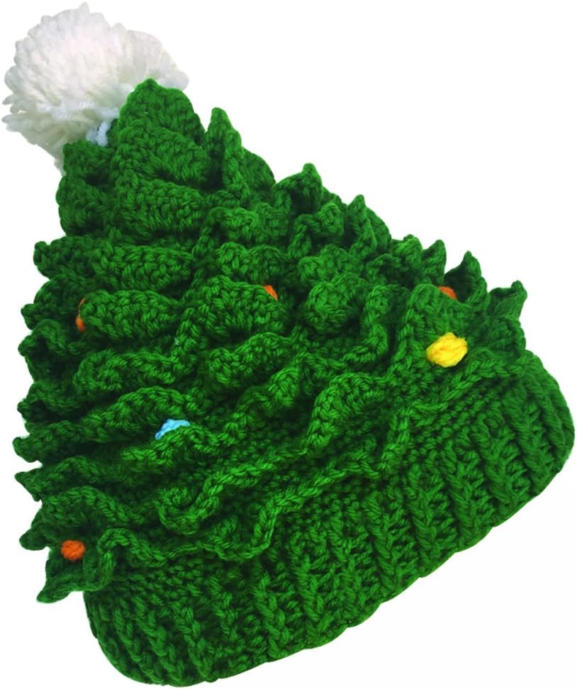 Amazon.com: Jeyiour Christmas Tree Hats Winter Knitted Crochet Beanie ...