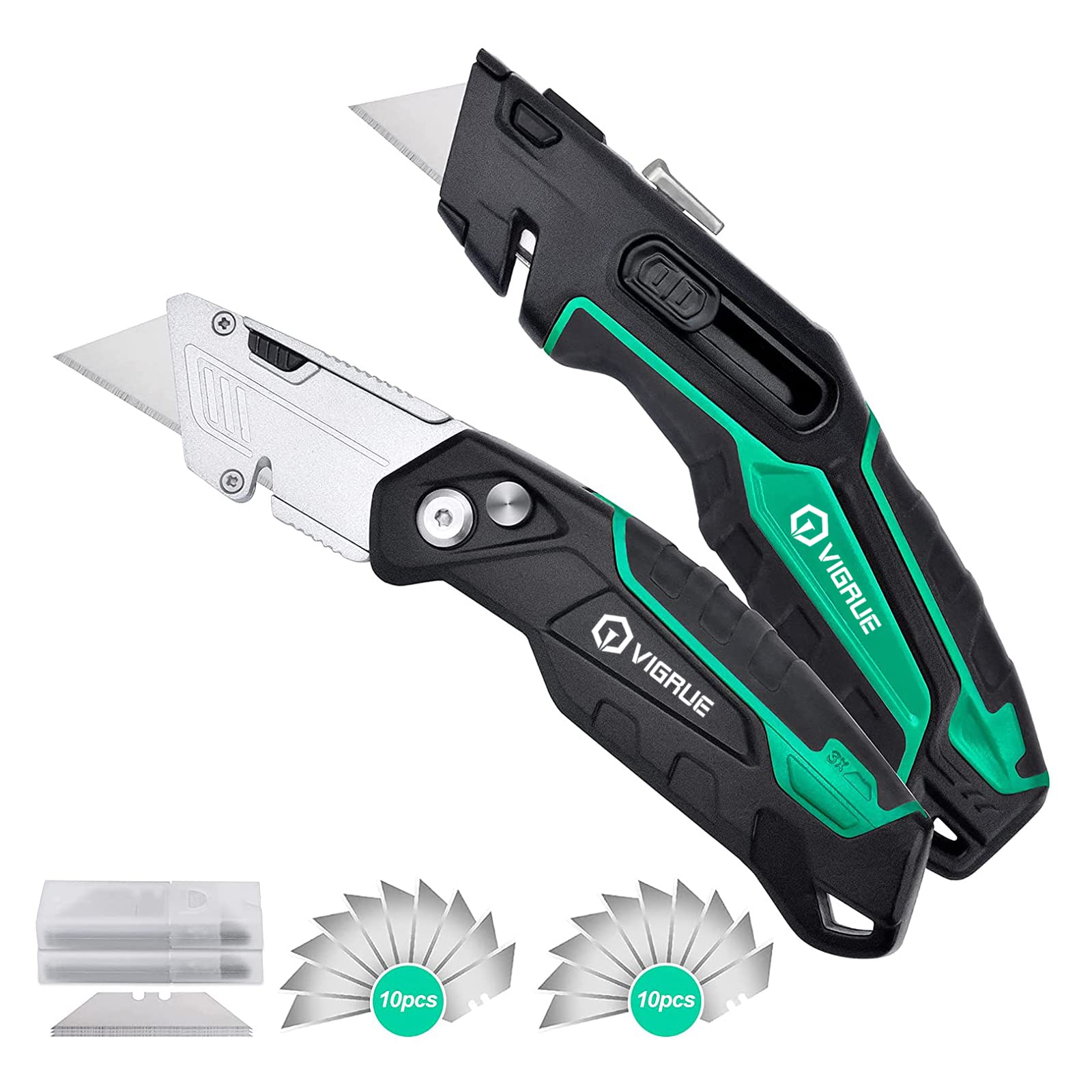 Buy VIGRUE Utility 2-Pack, Box Cutter Heavy Duty Retractable for ...