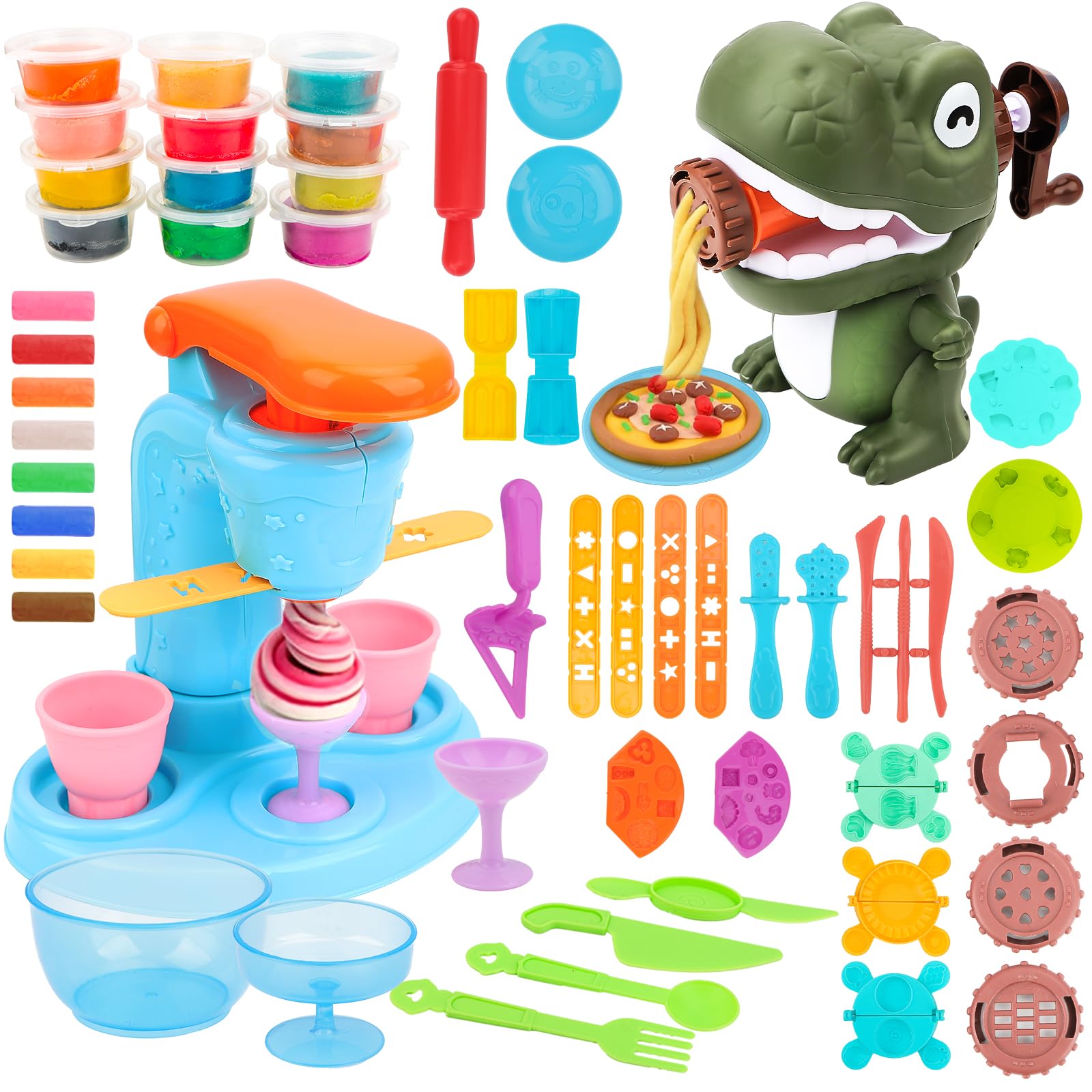 Amazon.com: Playdough Sets for Kids Ages 4-8, 2 in 1 Playdough Ice ...
