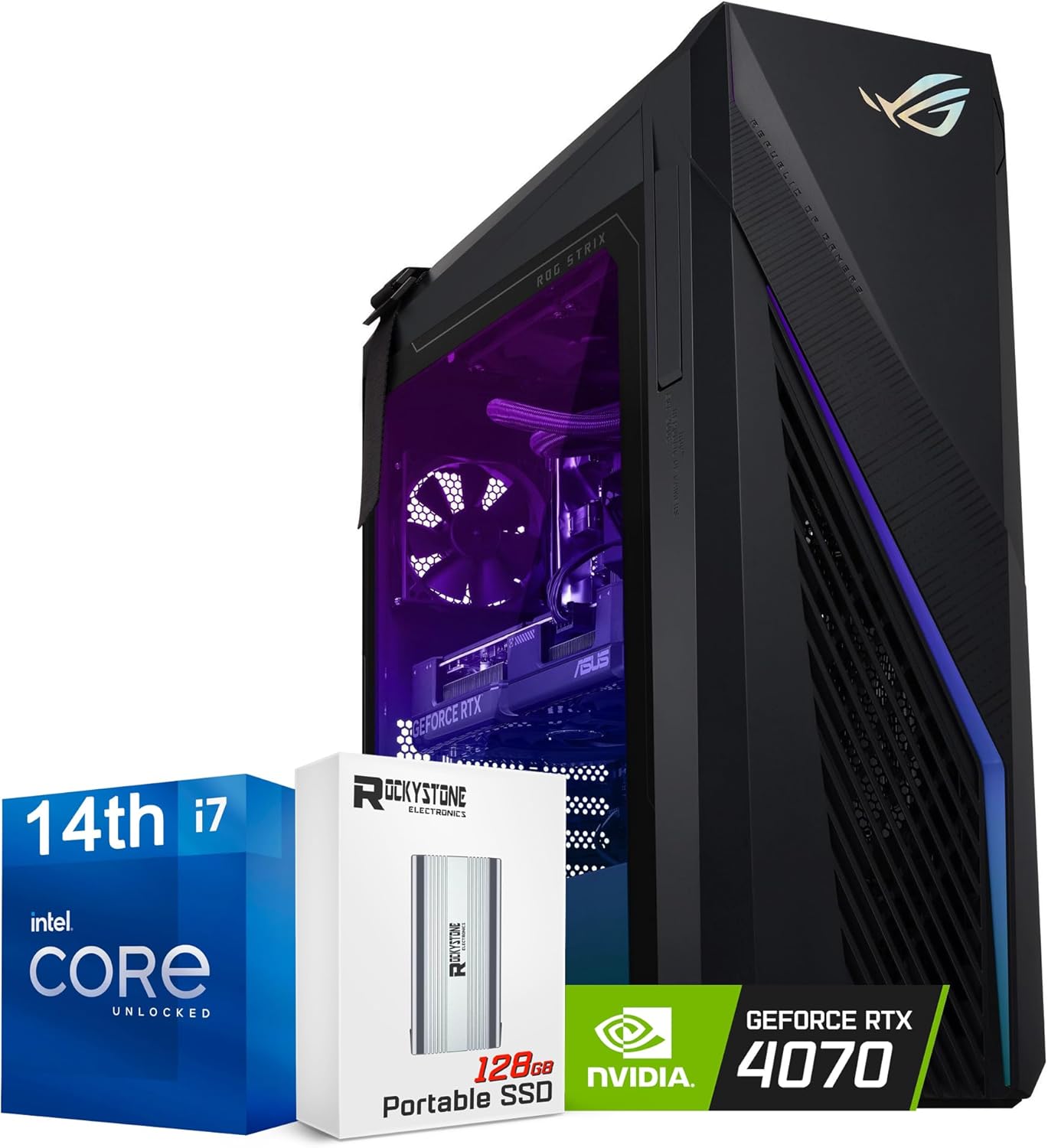 Amazon.com: ASUS Rog Gaming PC, Prebuilt Desktop, Core i7-14700F(>i9 ...