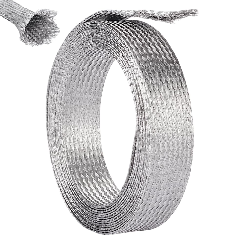 Amazon.com: UNICRAFTALE 1" Wide Stainless Steel Braided Sleeving Braid ...