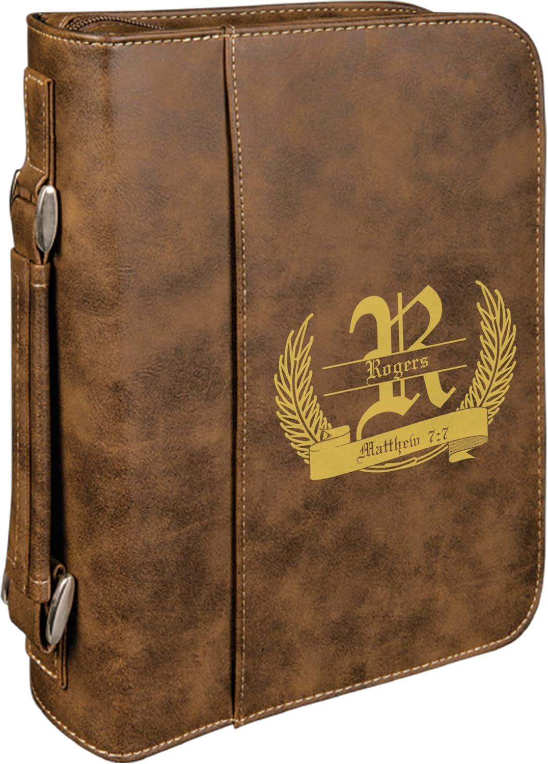 Amazon.com: Personalized Large Leatherette Book/Bible Cover with Handle ...