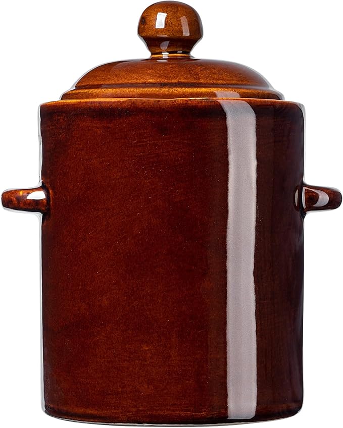 KADAX 5L Stoneware Pot, Dense Ceramic Pot with Lid, Dishwasher Safe ...
