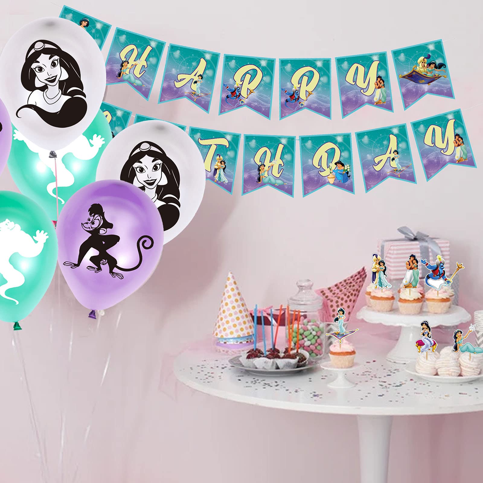 Buy Aladdin Party Decorations Jasmine Aladdin Birthday Party Supplies ...