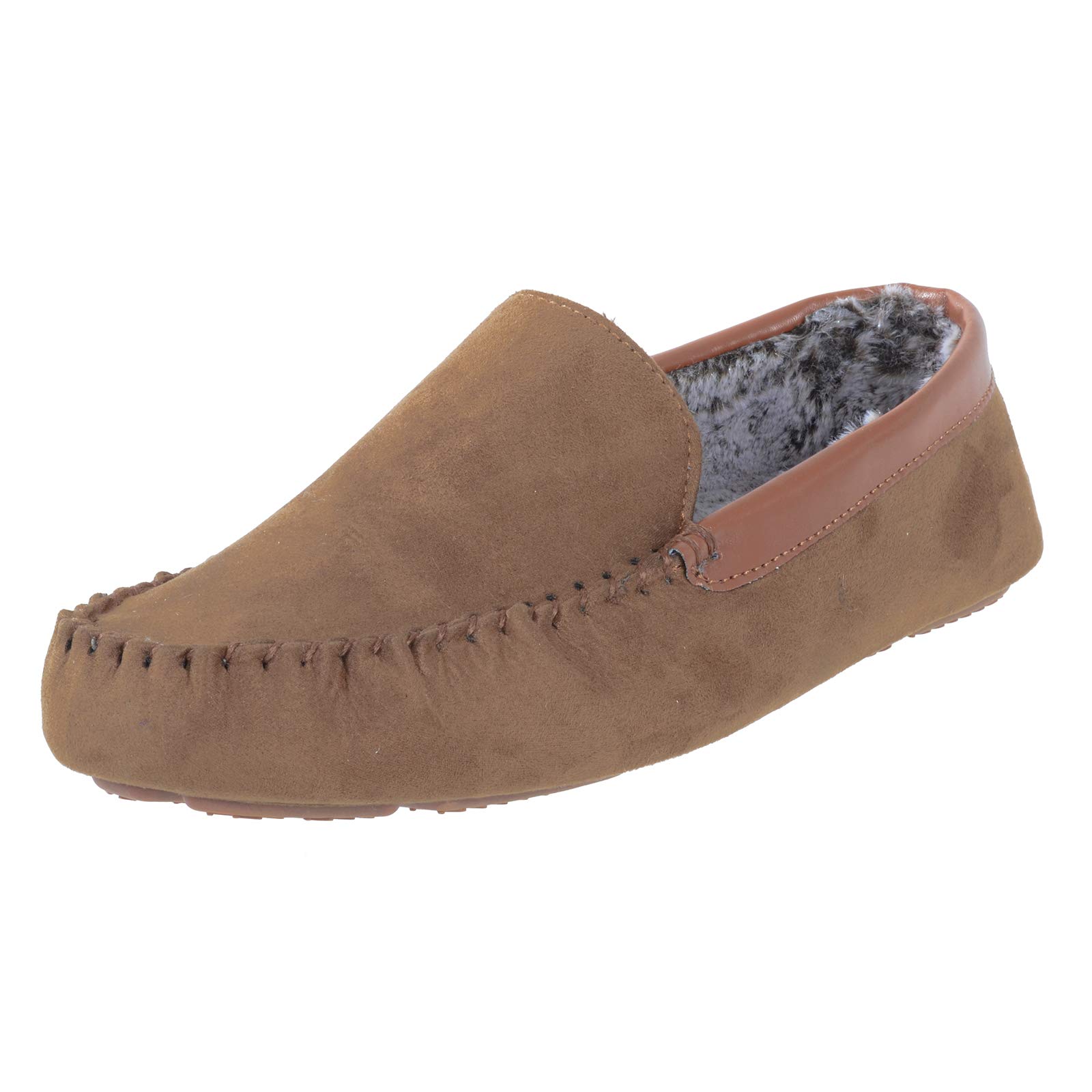 Compare e g o mens luxury faux suede moccasin slippers - traditional ...
