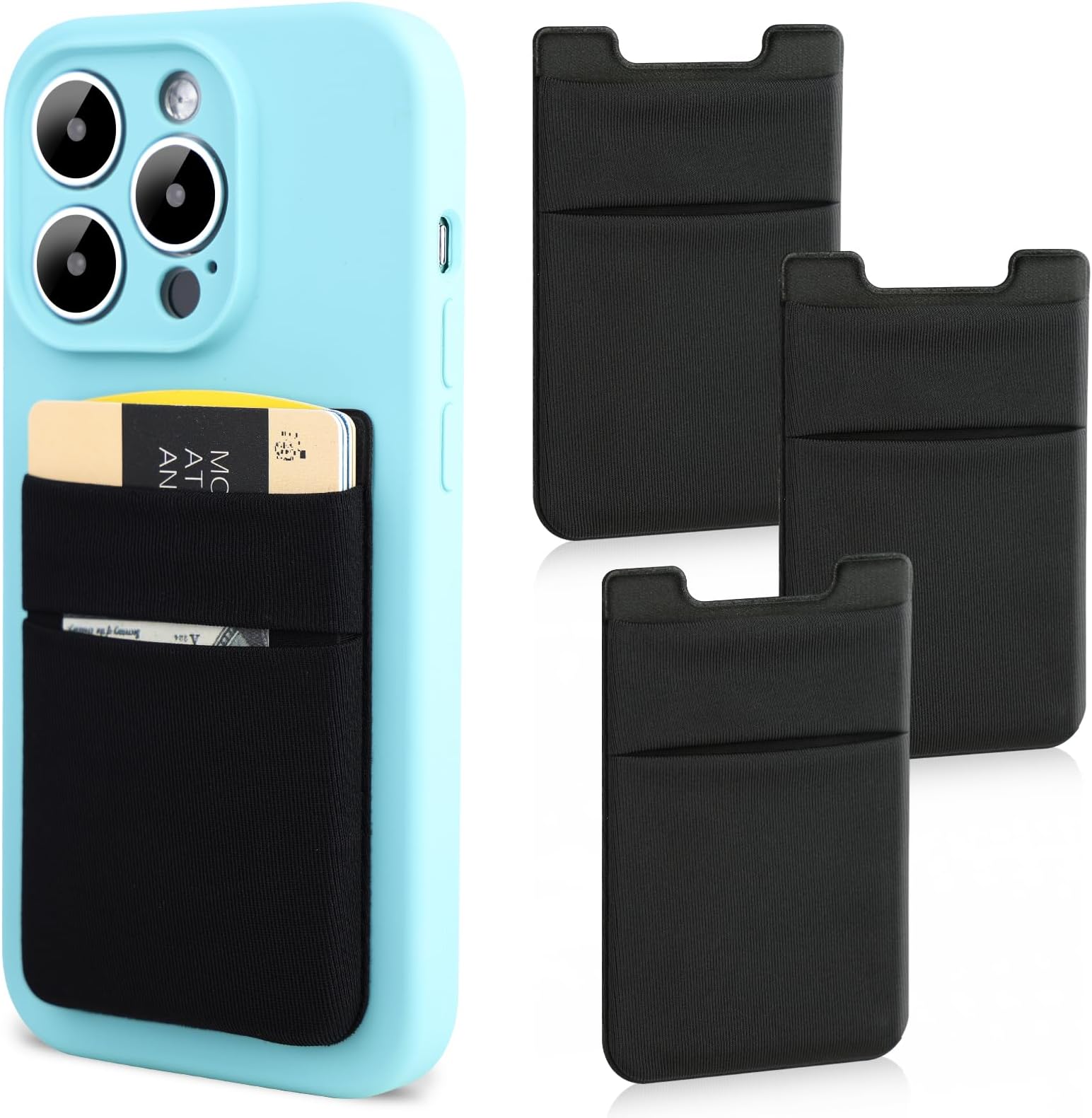Amazon.com: CKANDAY 4 Pack Cell Phone Card Holder with Adhesive Sticker ...