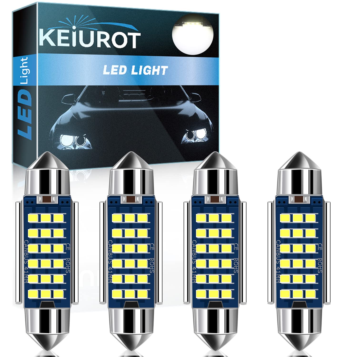 Keiurot 41MM Festoon Led C5W Bulb Canbus Error Free 239 6418 578 LED ...