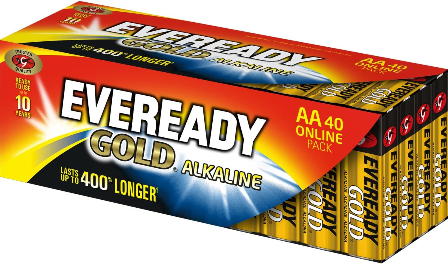 Eveready Gold Alkaline AA Batteries, 40 Pack: Amazon.co.uk: Electronics ...