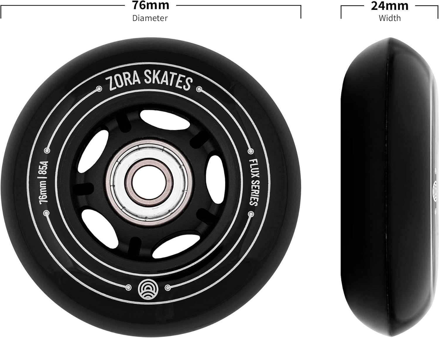 ZORA SKATES Flux 2 76mm RipStik Wheels 85A for Ripsurf Caster Board ...