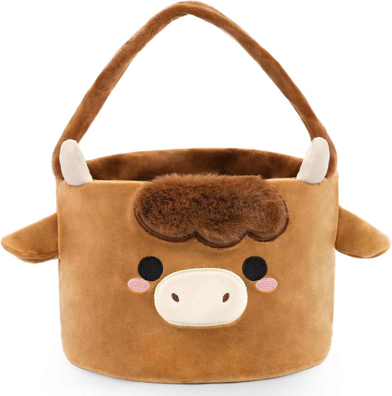 Easter Basket for Kids, Plush Easter Highland Cow Basket, Cute Easter ...