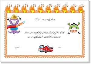 Pack of 6 x homemade* A5 fire drill certificates - To reward ...