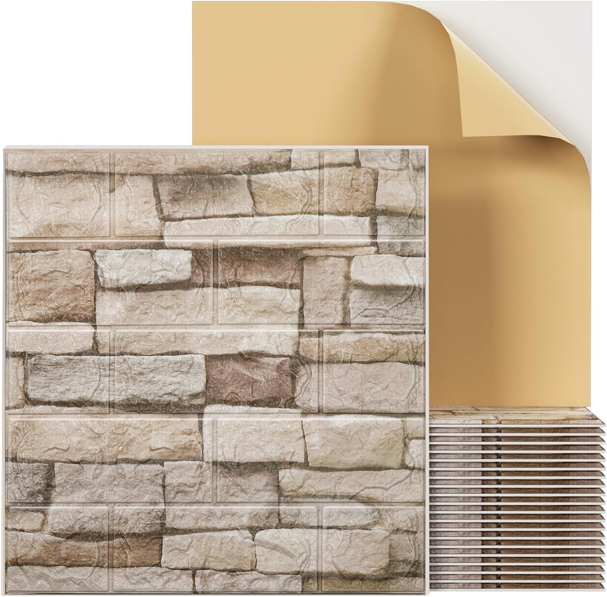 Amazon.com: Cozylkx 3D Self Adhesive Foam Wall Panels, 10 Tiles Cover ...