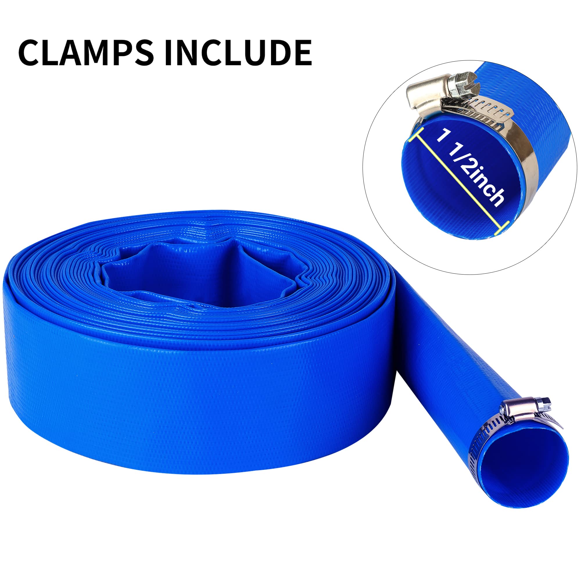 Snapklik.com : 2 X 100 FT Pool Backwash Hose, Black Heavy Duty ...