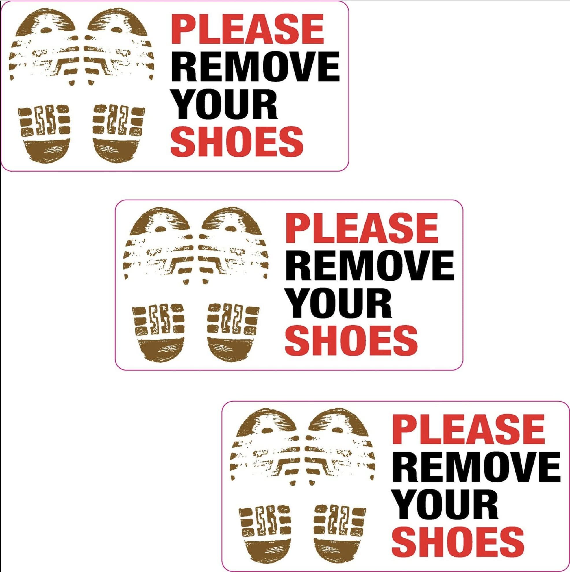 3 X Please Remove Your Shoes Printed Vinyl Sticker Home | Desertcart OMAN