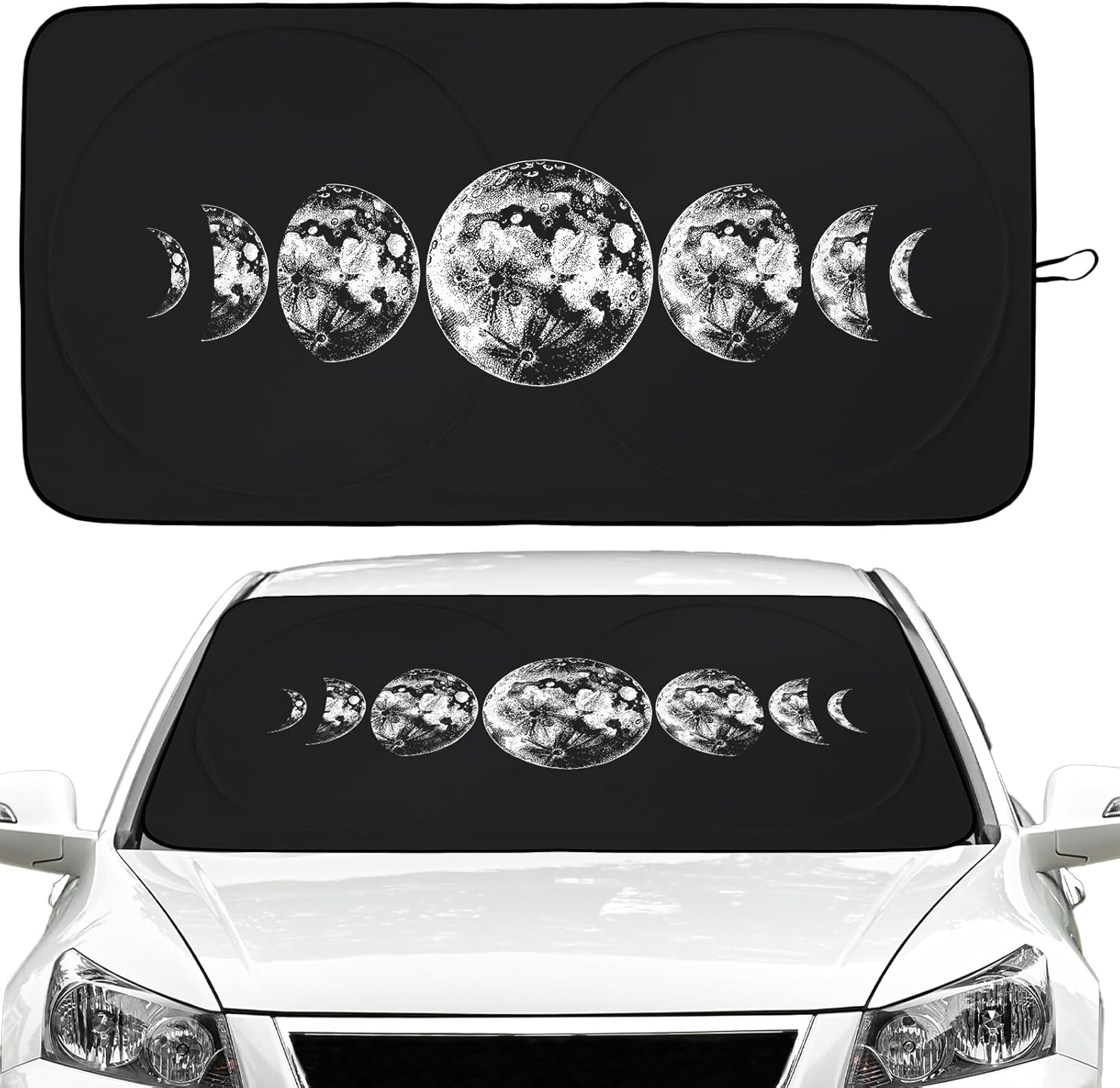 Amazon.com: Moon Phases Car Windshield Sun Shade Foldable Sunshade ...