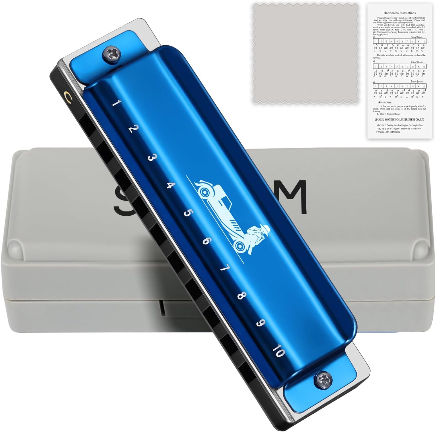 Amazon.com: SDREAM Blues Harmonica for Kids Adults Beginner C Key 10 ...