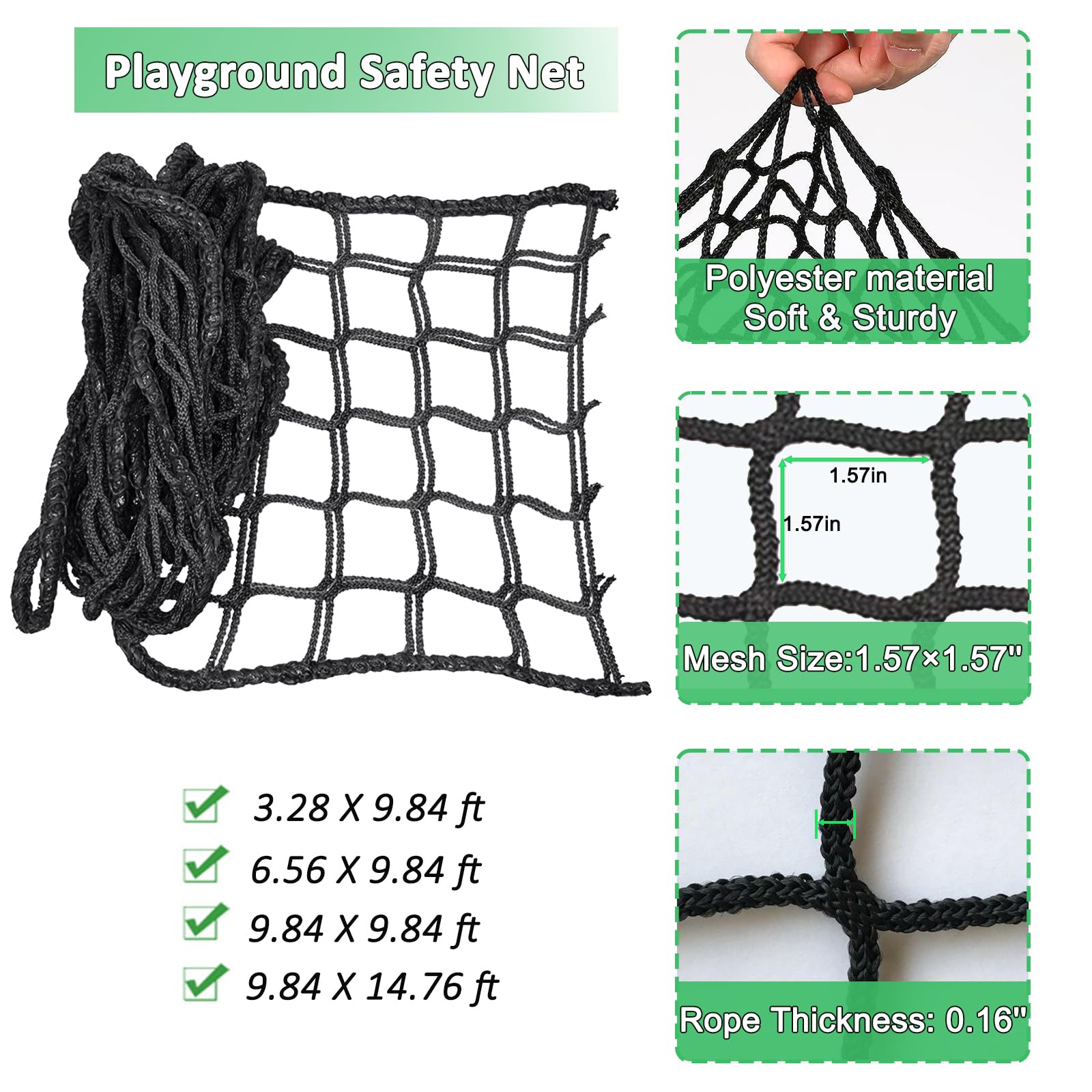 Children's Playground Cargo Nets Climbing Cargo Net Double Layers ...