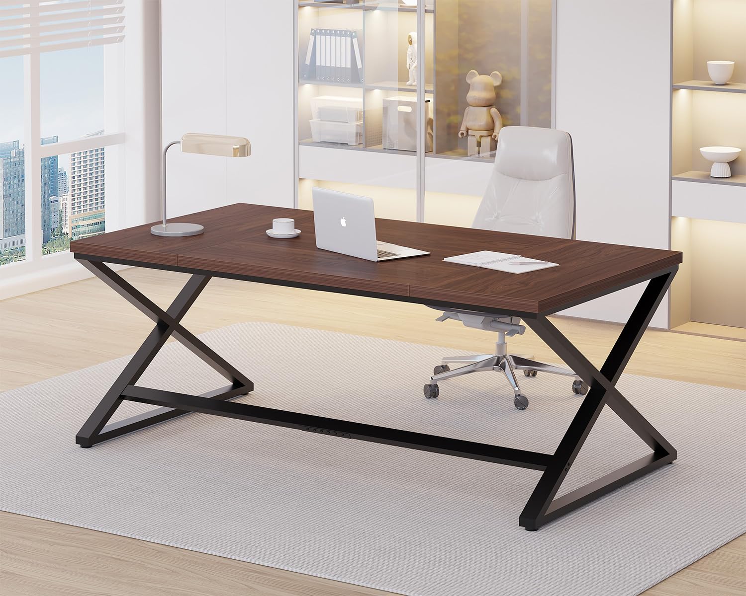 Amazon.com: IBF Large Computer Desk, 70.8” Long Home Office Desk for ...