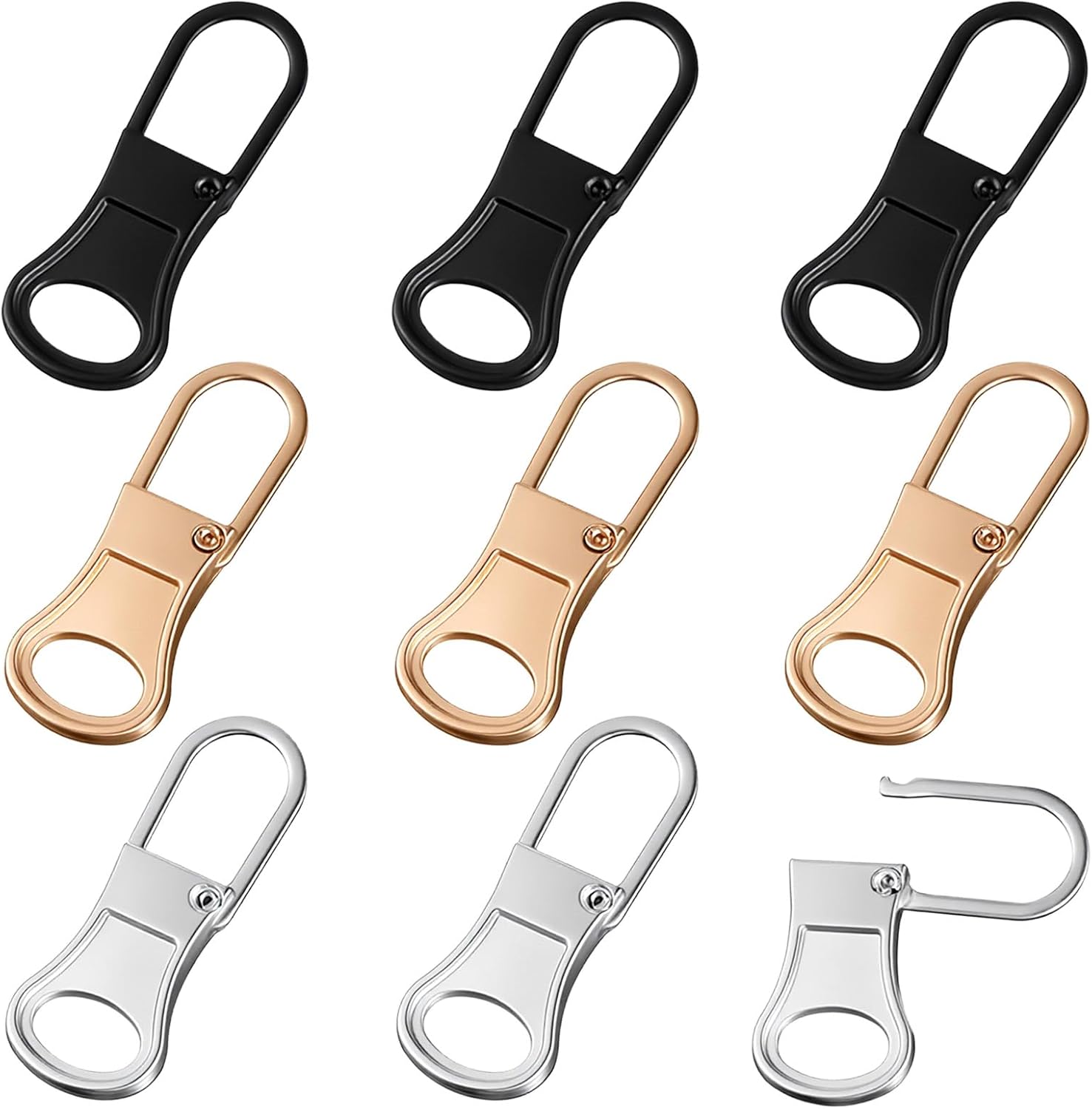 Amazon.com: 9 Pcs Detachable Zipper Pulls Replacement, Universal Jacket ...