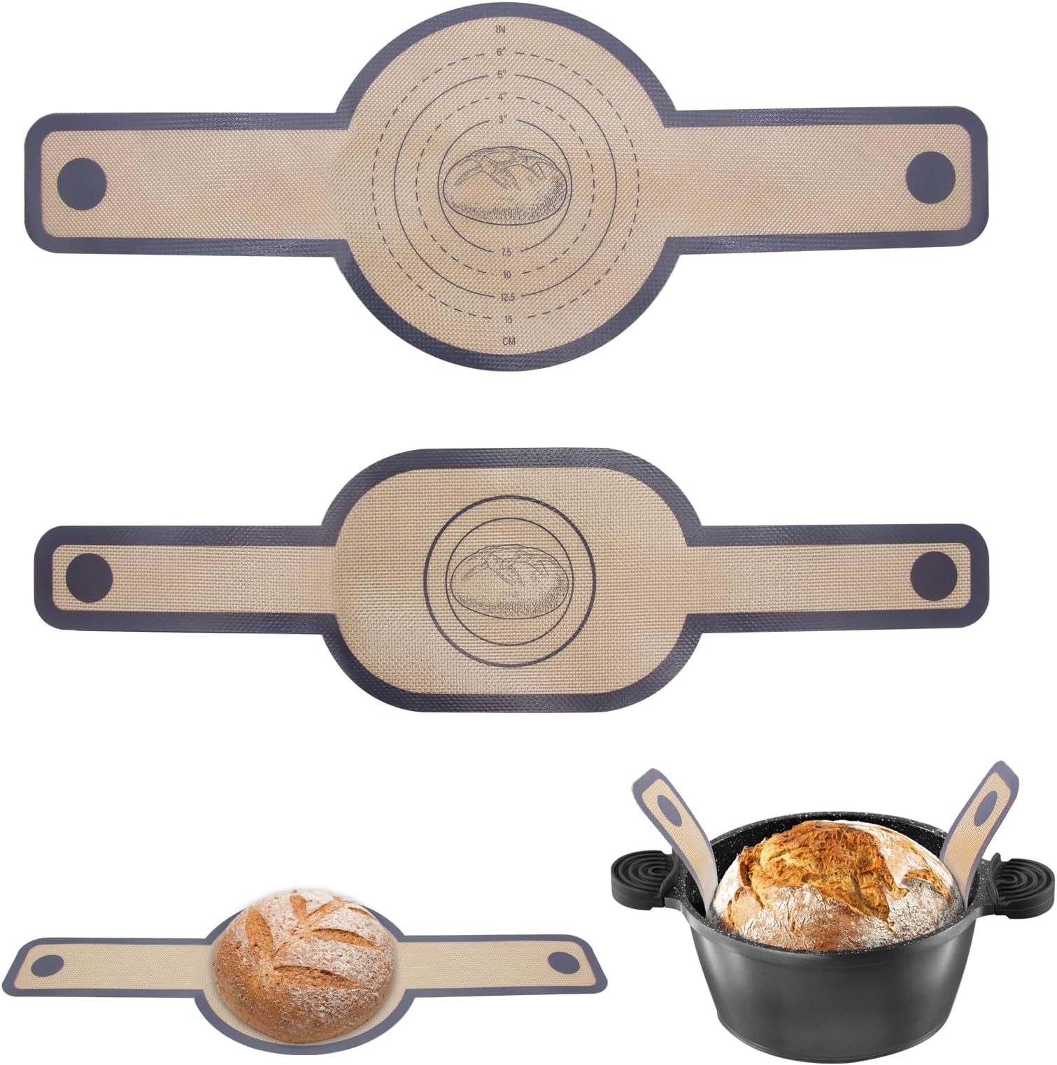 Amazon.com: Silicone Bread Sling Oval. Non-Stick & Easy Clean Reusable ...