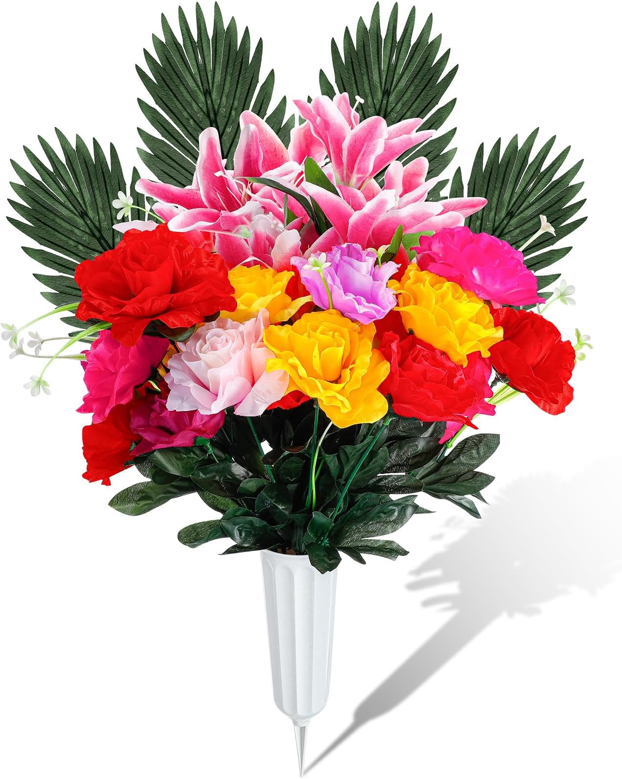 Amazon.com: Riceshoot Artificial Cemetery Flowers for Graves Tombstone ...