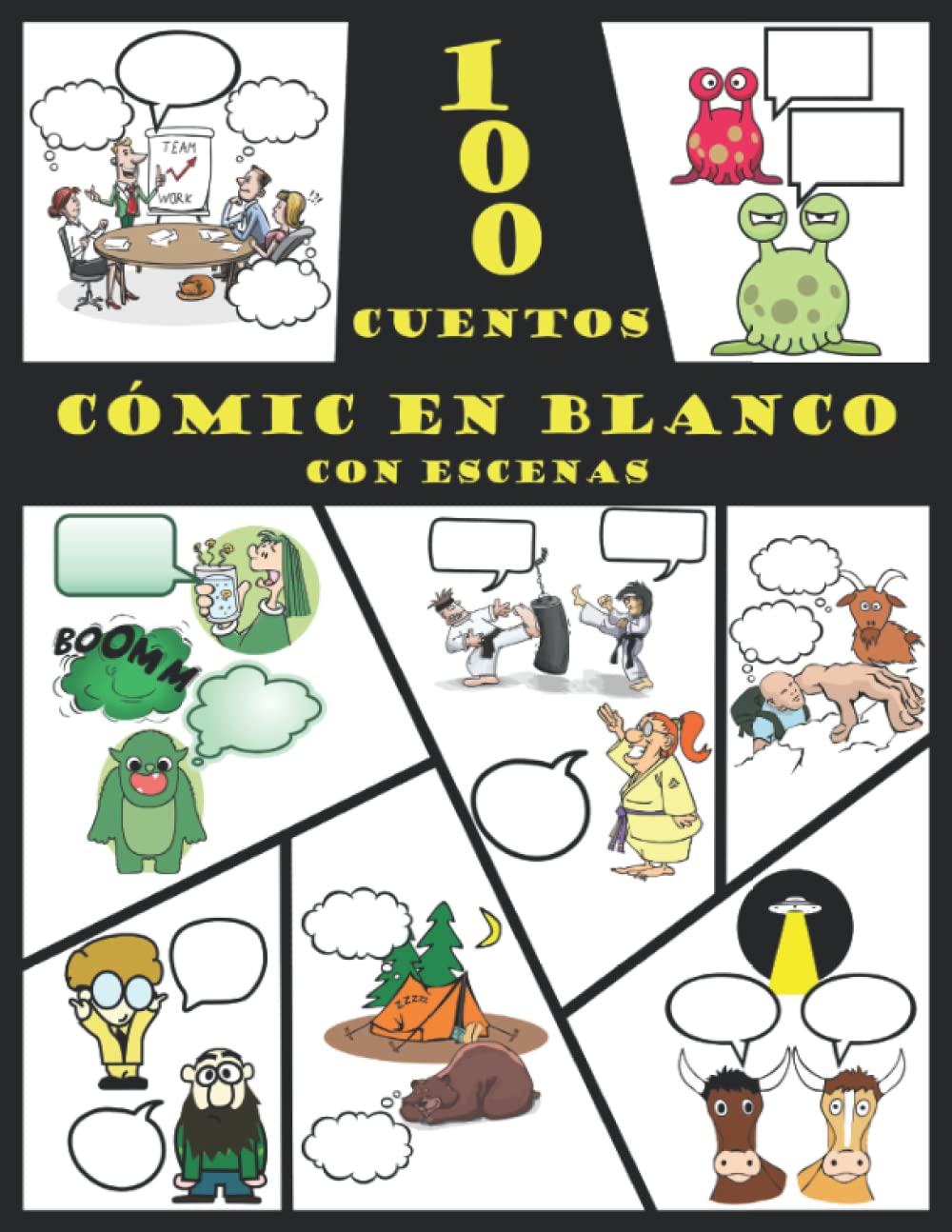 Cómic En Blanco Con Escenas: 100 Cuentos de Colores para Rellenar ...