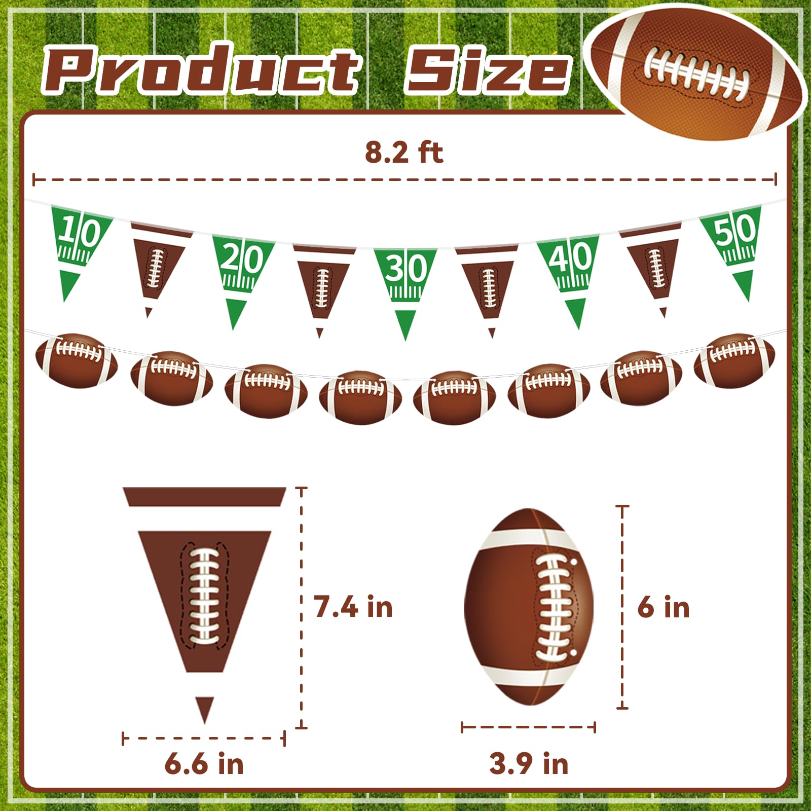 Snapklik.com : Football Party Banner Decoration, 4 X 8-ft Football ...