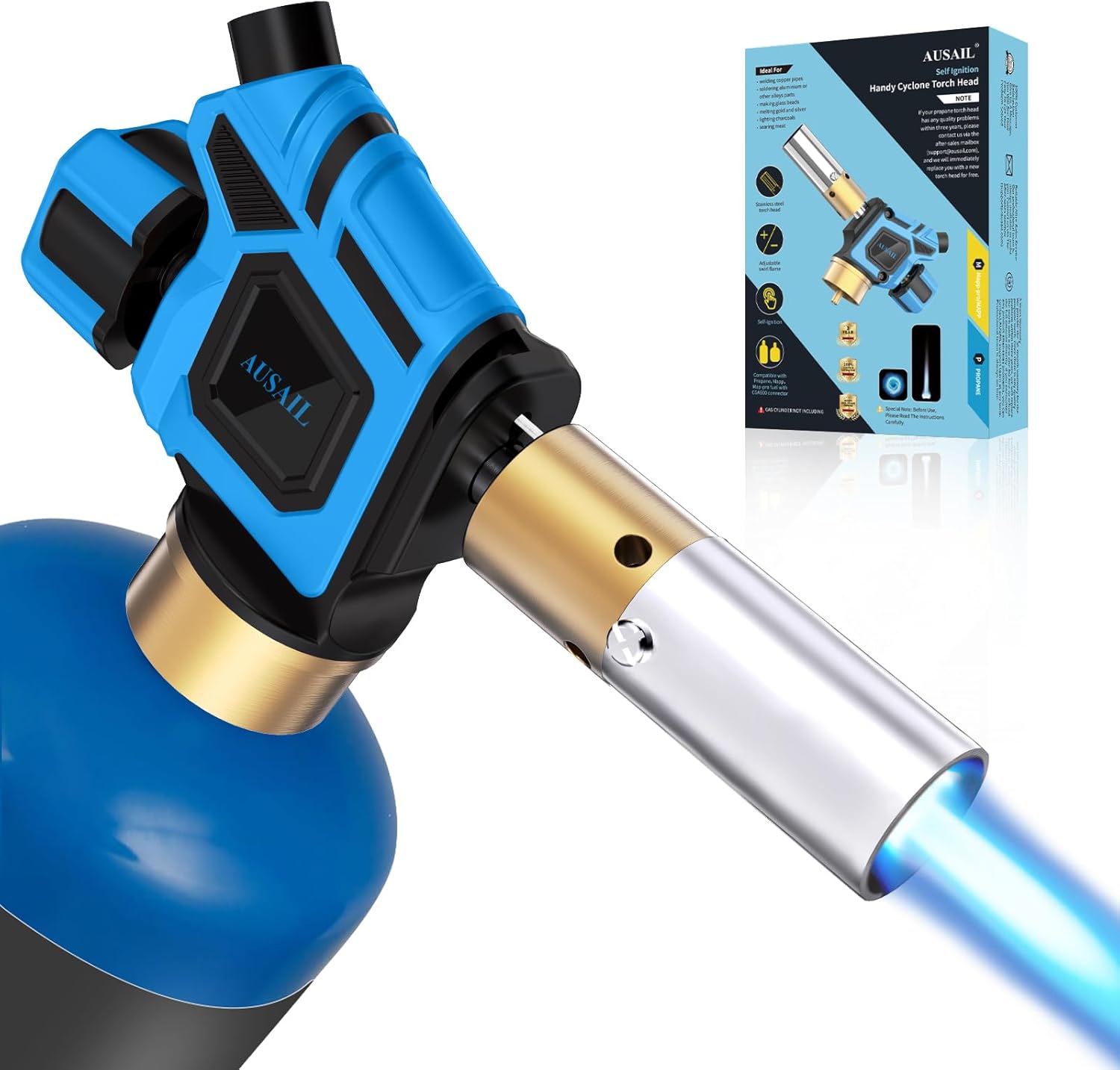 Propane Torch Head,Mapp Gas Torch with Self Ignition,Trigger Start ...