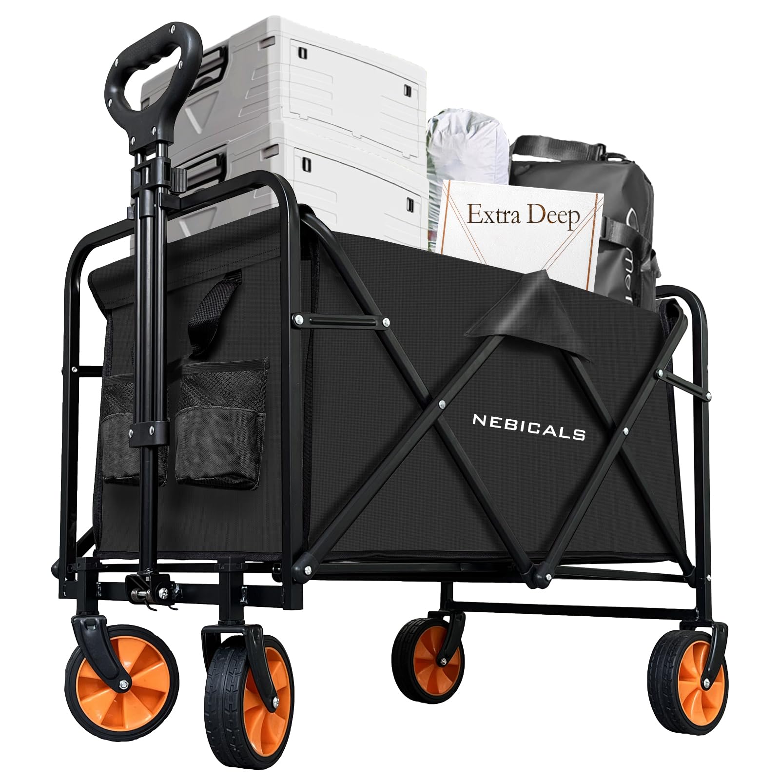 Snapklik.com : Small Tall Wagon Carts Collapsible/Folding/Foldable/for ...
