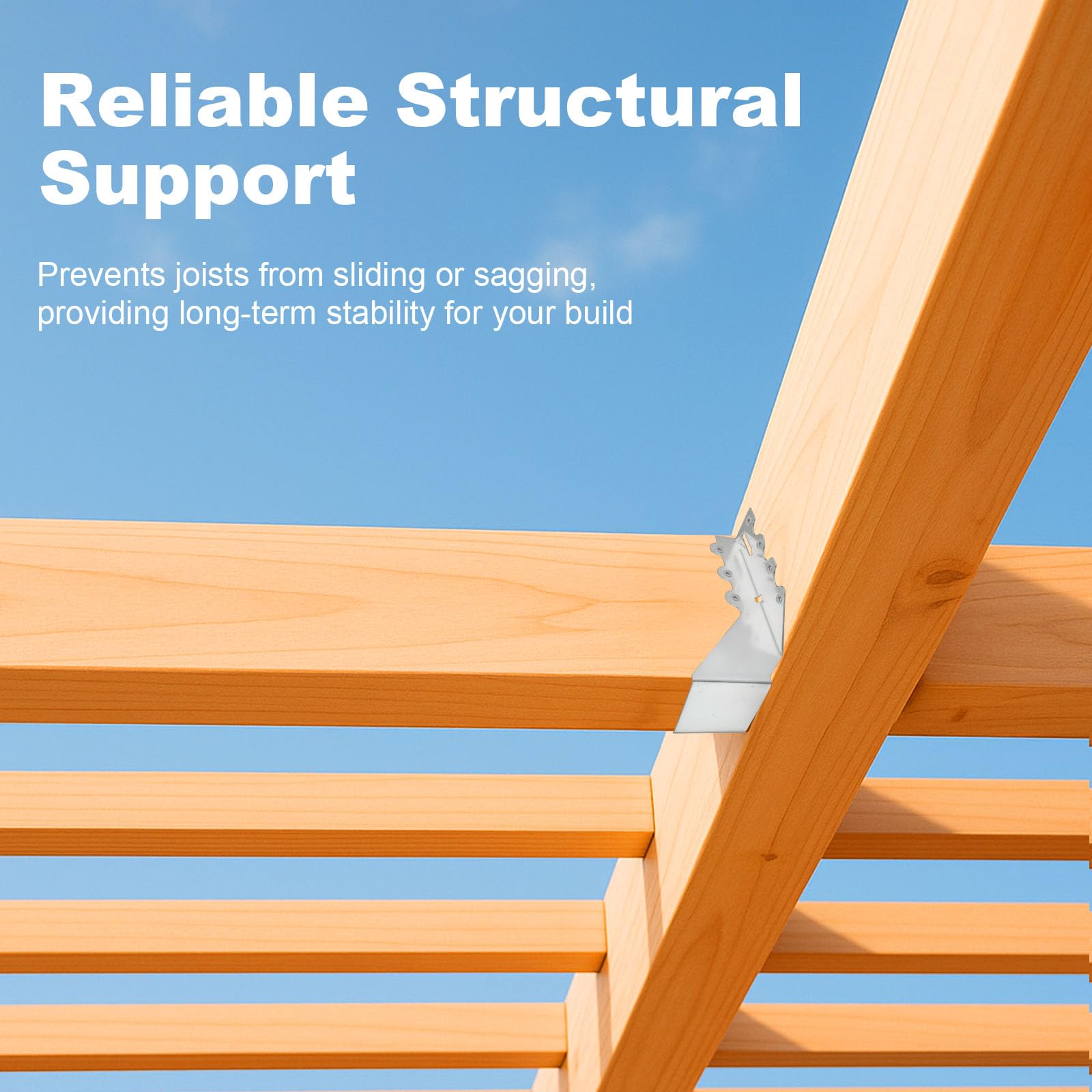 Snapklik.com : 25 Pcs 2x8 Face Mount Joist Hangers, 20 Gauge Galvanized Joist Hangers For Wood ...