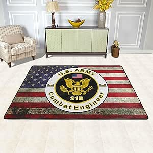 Amazon.com: US Army MOS 21B Combat Engineer Area Rug Anti Slip Carpet ...
